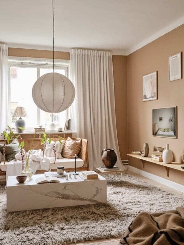 Home tour: A light terracotta paint color in a small studio home - COCO ...